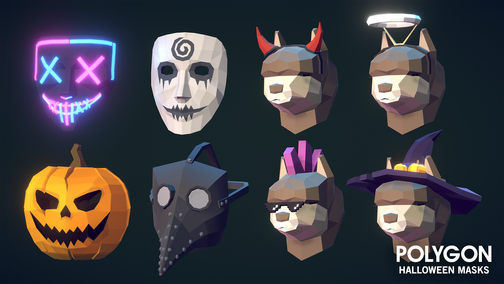 POLYGON - Halloween Horror Masks | FREE – Synty Store