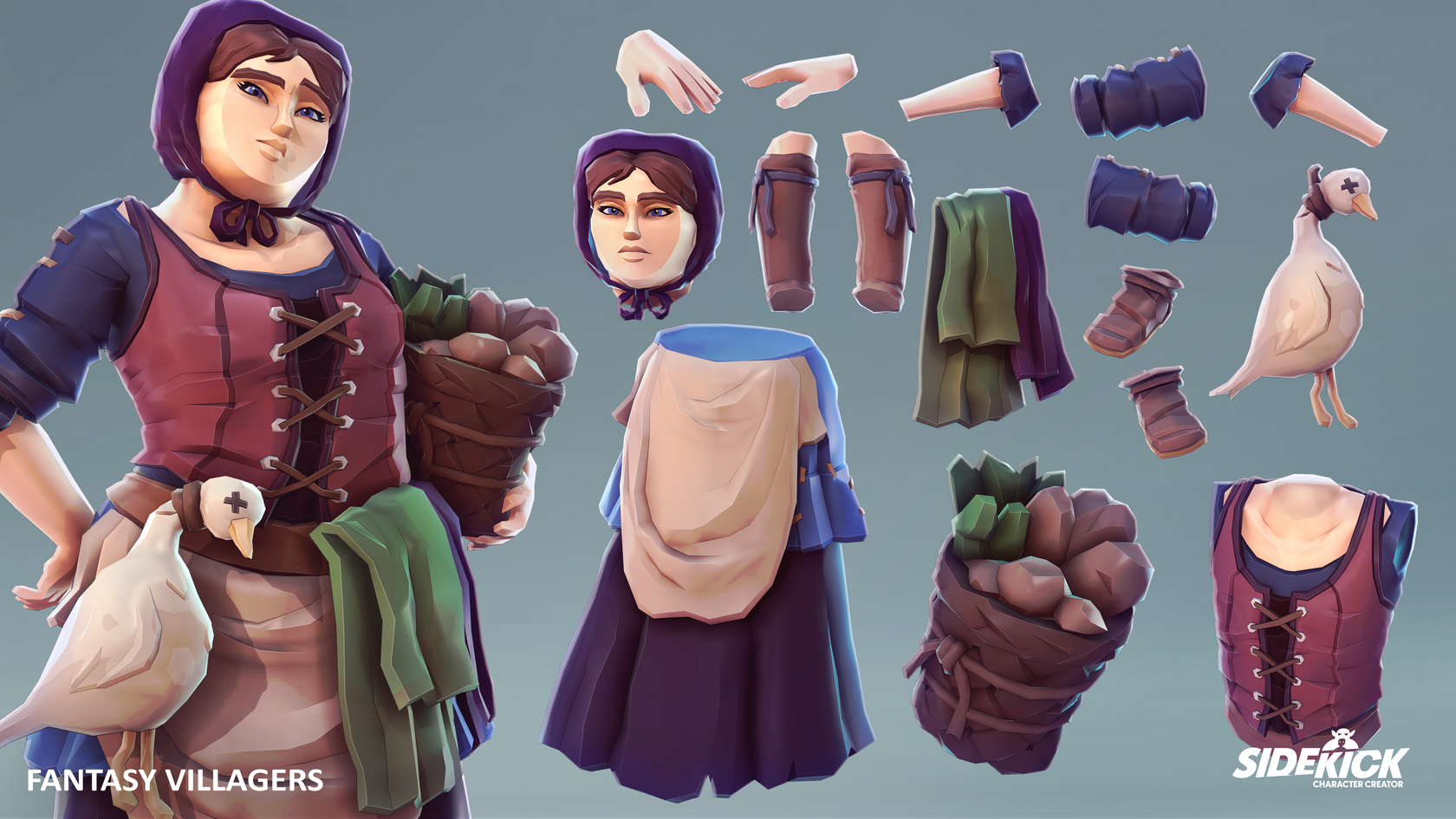 Sidekick | Fantasy Villagers | 3D Modular Characters Pack – Synty Store