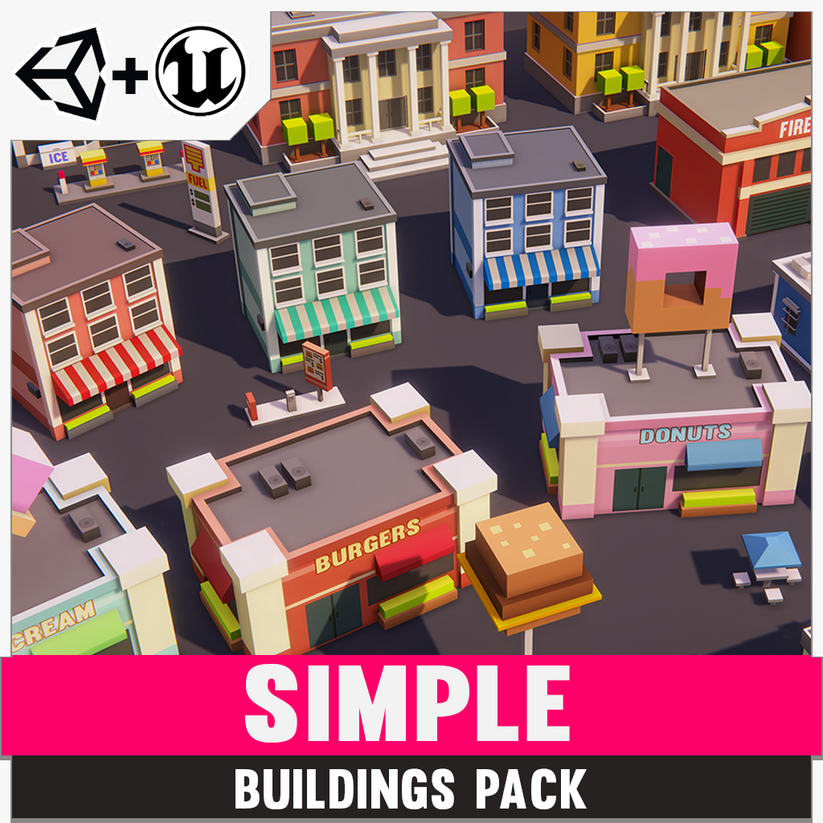 Simple Buildings | Cartoon City | Synty™ Official Store – Synty Store