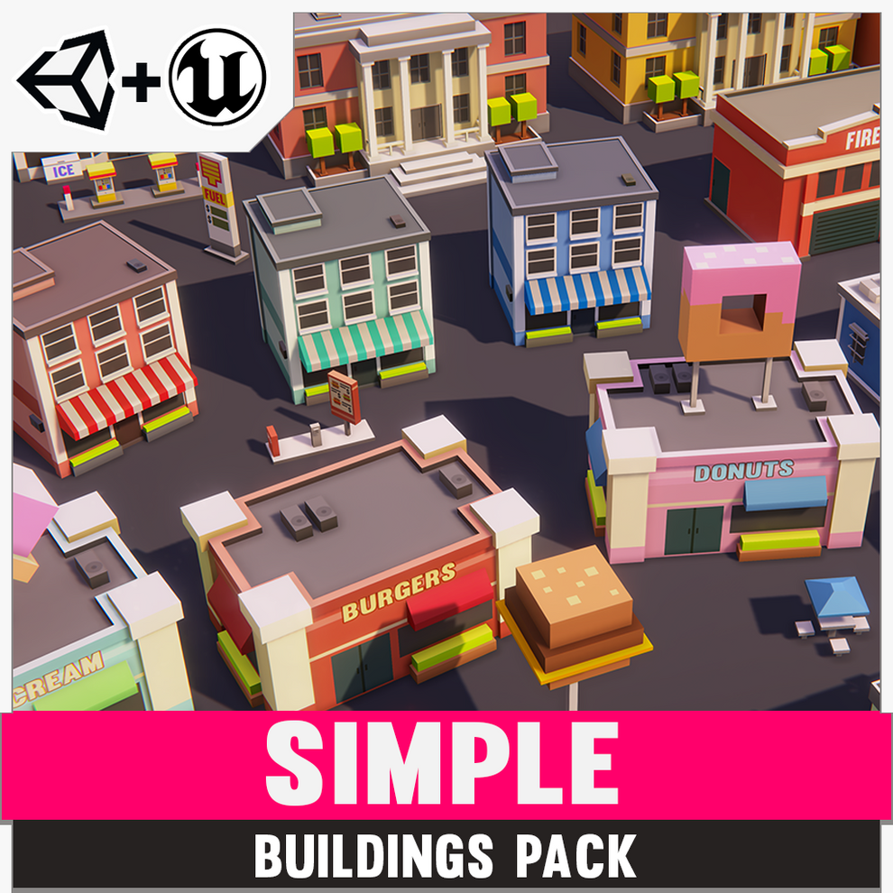 Simple Buildings | Cartoon City | Synty™ Official Store – Synty Store