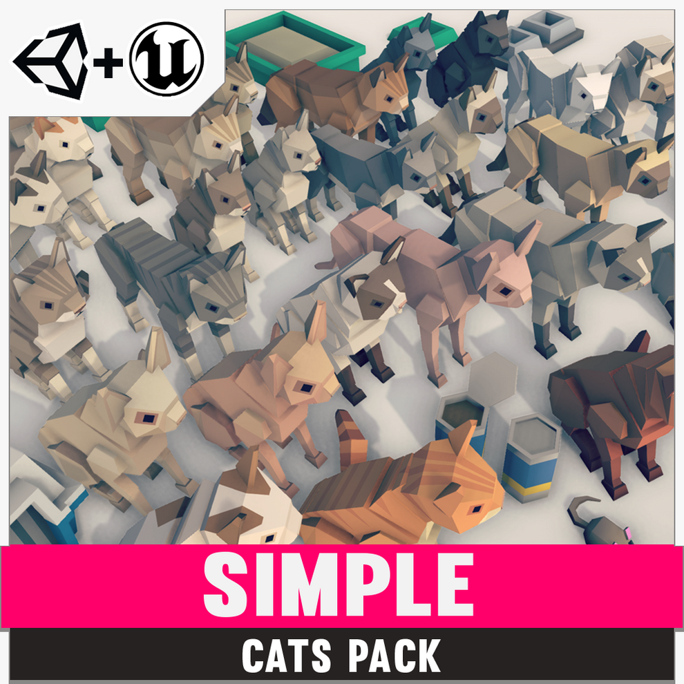 Simple Cats | Cartoon Animals | Find the Unity Asset in Store – Synty Store