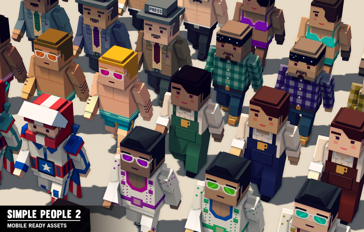 Simple People 2 - Cartoon Game Assets - Find the Unity Asset in Store ...