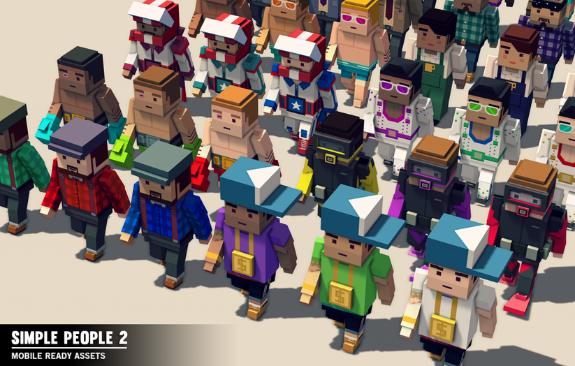 Simple People 2 - Cartoon Game Assets - Find the Unity Asset in Store ...