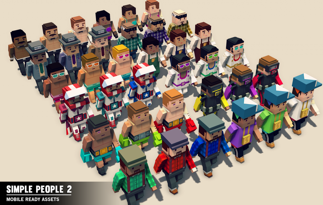 Simple People 2 - Cartoon Game Assets - Find the Unity Asset in Store ...