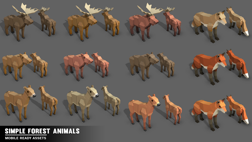 Simple Forest Animals | Game Assets | Find the Unity Asset in Store ...