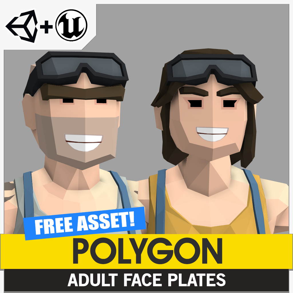POLYGON Adult Face Plates | Free Game Assets | Synty™ Official Store ...