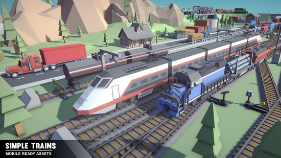 Simple Trains | Cartoon Assets | Synty™ Official Store – Synty Store